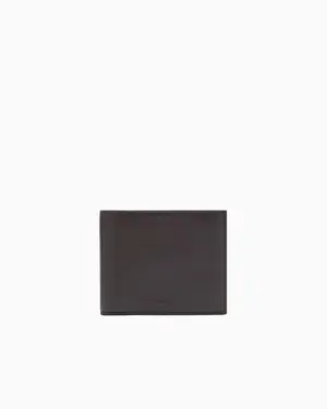 Giorgio Armani Bi-fold Wallet In Soft Nappa Leather With An Embossed Logo - Brown
