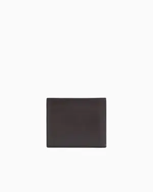 Giorgio Armani Bi-fold Wallet In Soft Nappa Leather With An Embossed Logo