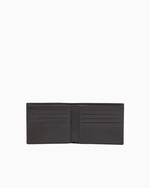 Giorgio Armani Bi-fold Wallet In Soft Nappa Leather With An Embossed Logo