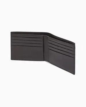 Giorgio Armani Bi-fold Wallet In Soft Nappa Leather With An Embossed Logo