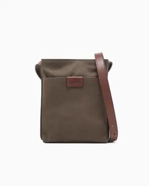 Giorgio Armani Canvas And Leather Crossbody Bag - Brown