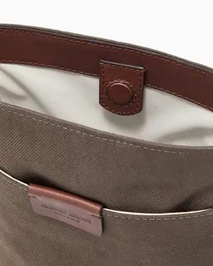 Giorgio Armani Canvas And Leather Crossbody Bag