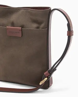Giorgio Armani Canvas And Leather Crossbody Bag