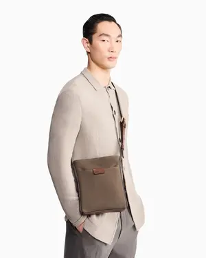 Giorgio Armani Canvas And Leather Crossbody Bag