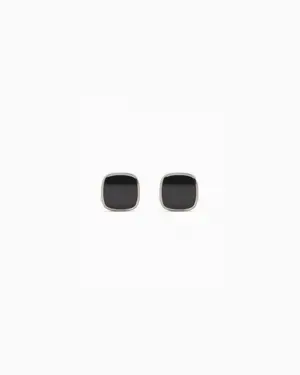 Giorgio Armani Sterling Silver Square Cufflinks - Black