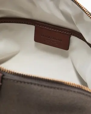 Giorgio Armani Canvas And Leather Washbag