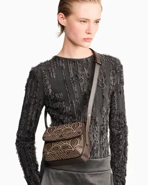 Giorgio Armani La Prima Leather And Suede Small Shoulder Bag