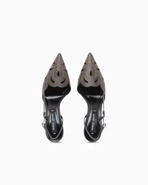 Giorgio Armani Leather Slingback Sandals