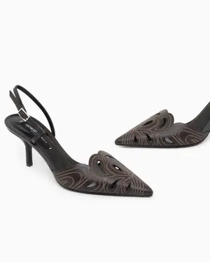 Giorgio Armani Leather Slingback Sandals