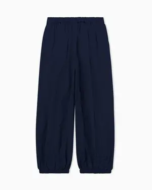 Giorgio Armani Oversized Lamé Silk Pants With Elastic Waist And Cuffs