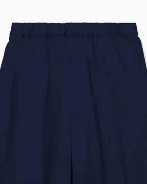 Giorgio Armani Oversized Lamé Silk Pants With Elastic Waist And Cuffs