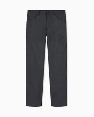 Giorgio Armani Regular Fit 5-pocket Pants In Stretch Cashmere-blend Denim - Blue