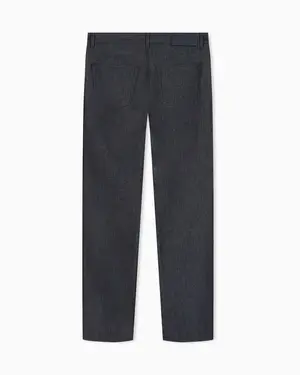Giorgio Armani Regular Fit 5-pocket Pants In Stretch Cashmere-blend Denim