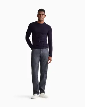 Giorgio Armani Regular Fit 5-pocket Pants In Stretch Cashmere-blend Denim