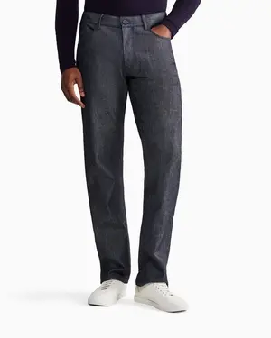 Giorgio Armani Regular Fit 5-pocket Pants In Stretch Cashmere-blend Denim