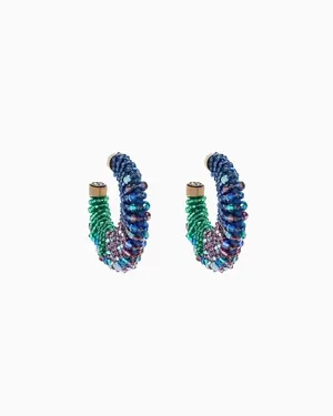 Giorgio Armani Hoop Earrings With Swarovski Crystals - Multicolored