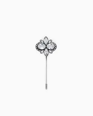 Giorgio Armani Metal Pin With Floral Element - Transparent