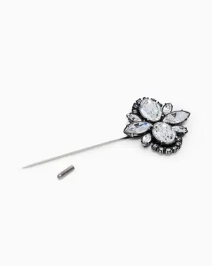 Giorgio Armani Metal Pin With Floral Element