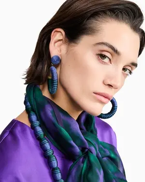 Giorgio Armani Hoop Earrings - Blue