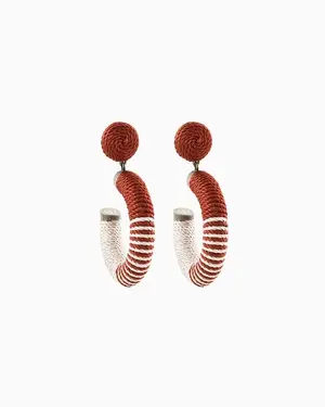 Giorgio Armani Hoop Earrings - Red