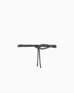 Giorgio Armani Cord Belt With Leather Details - Brown