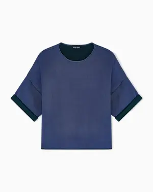 Giorgio Armani Ribbed Viscose Crew-neck Jumper - Purple