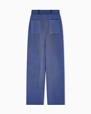 Giorgio Armani Ribbed Viscose-blend Trousers - Purple