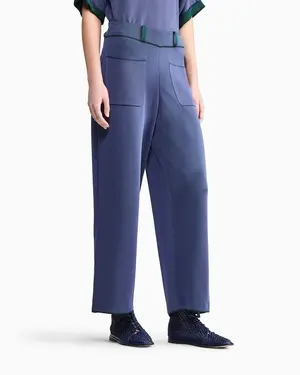 Giorgio Armani Ribbed Viscose-blend Trousers