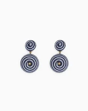 Giorgio Armani Earrings With Circular Pendant - Blue