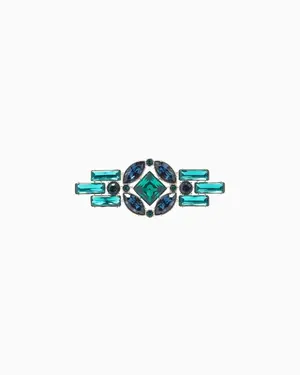 Giorgio Armani Brooch With Swarovski Crystals - Green