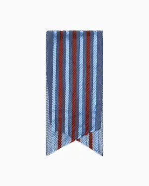 Giorgio Armani Pleated Striped Silk Stole - Orange