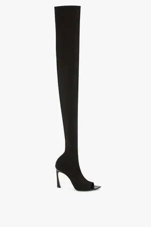Victoria Beckham Harlow Peep Toe Stretch Jersey Boot