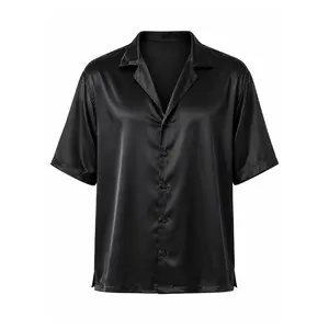 HUSTLE Black Is New Orange Satin-shirt