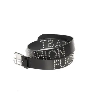 STUART TREVOR F*ck Fast Fashion Studded Leather Belt - Black