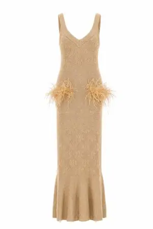 ANDREEVA Camel Knit Dress - Brown