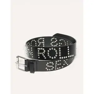 STUART TREVOR Studded Leather Belt - Black