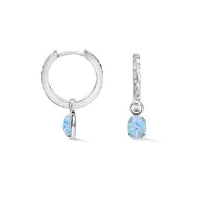 DOWER & HALL Sterling Silver Hammered Opal Array Earrings