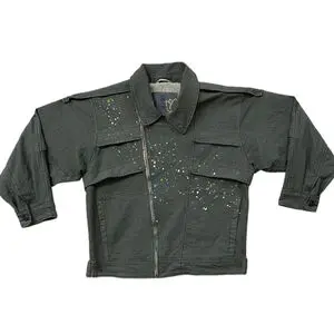 ZASTASTUDIO Raw Denim Multispots Jacket - Green