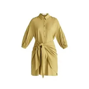 PAISIE Linen Blend Shirt Dress