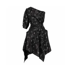 STUART TREVOR Floral Embroidered Taffeta Pirate Dress
