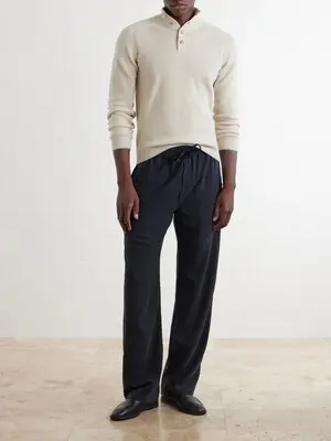 Fedeli Kyoto Ribbed Cashmere Polo Shirt