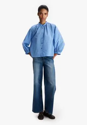 A.p.c. Bela Blouse Standard Up Collar Blouse - Blue