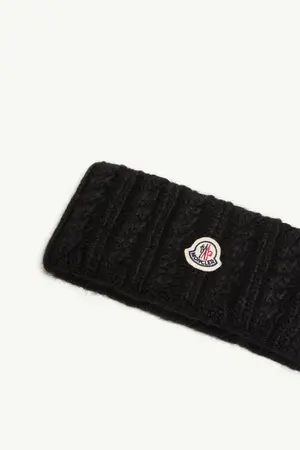 Moncler Cable Knit Alpaca Blend Headband - Black