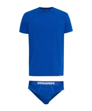 Dsquared2 Logo Printed T-shirt And Briefs - Blue