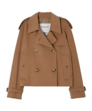 Burberry Cropped Cashmere Mayfair Trench Jacket