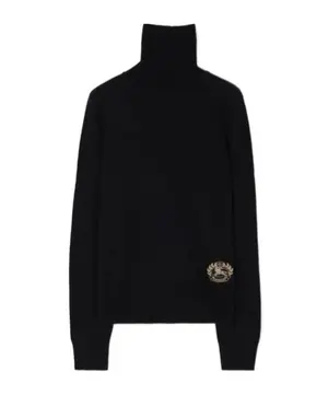 Burberry Wool Cashmere Rollneck Sweater - Black