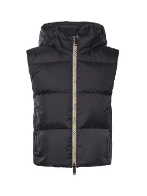 Burberry Detachable Sleeve Nylon Langdale Puffer Jacket - Black