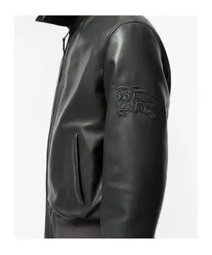 Burberry Leather Bloomsbury Bomber Jacket