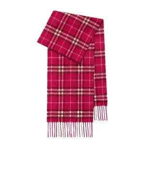 Burberry Check Cashmere Scarf - Jam Powder