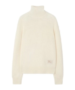 Burberry Cashmere Turtleneck Sweater - Ceramic White